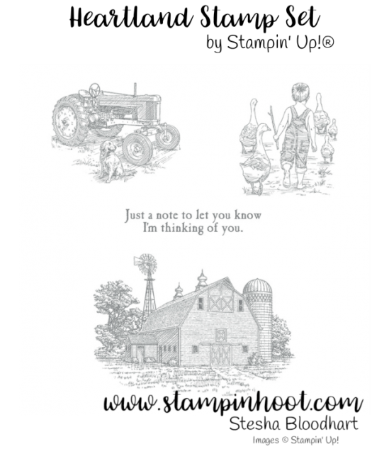 The Heartland Stamp Set in a Faux Wood Frame