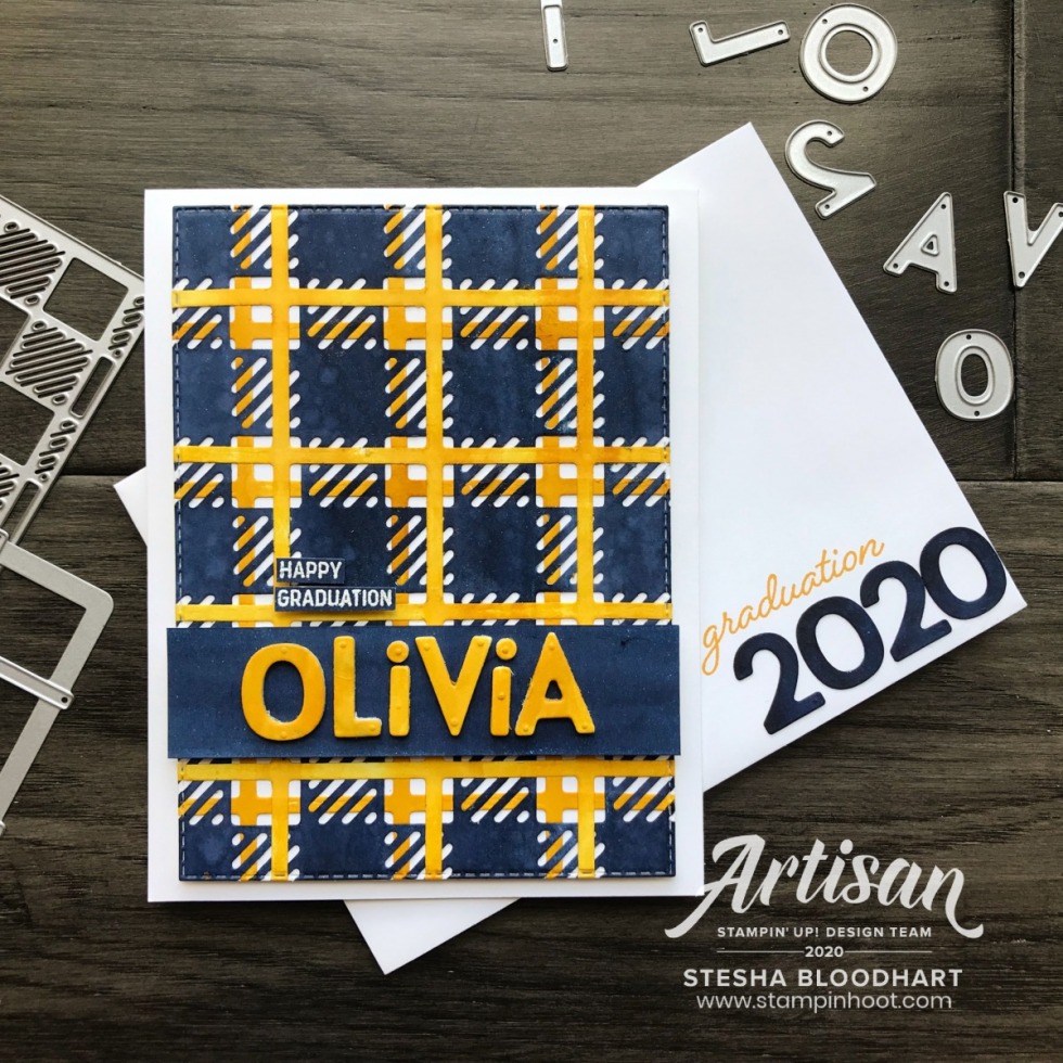 Graduation Card: Stampin' Up! Best Plaid Builder Dies - Stampin' Hoot